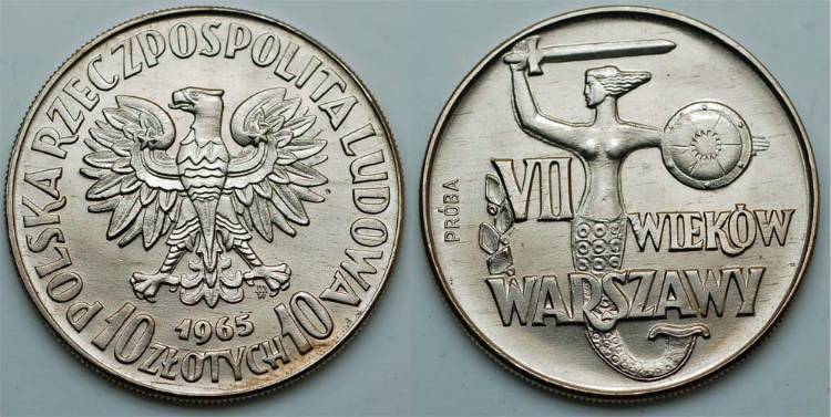 Moneda 10 Zloty República Popular de Polonia (1952-1990) 1965 precio