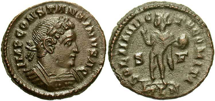 Antique Pièce 1 Follis Empire romain (27BC-395) Bronze 315-316 ...